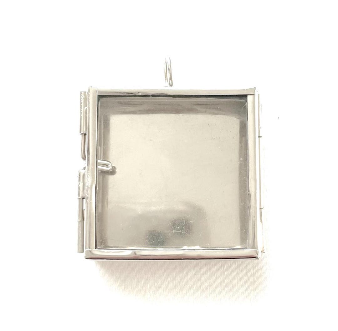 Shadow Box Locket Frame Pendant 1.6" (40mm) Square X 14mm D, Antique ...