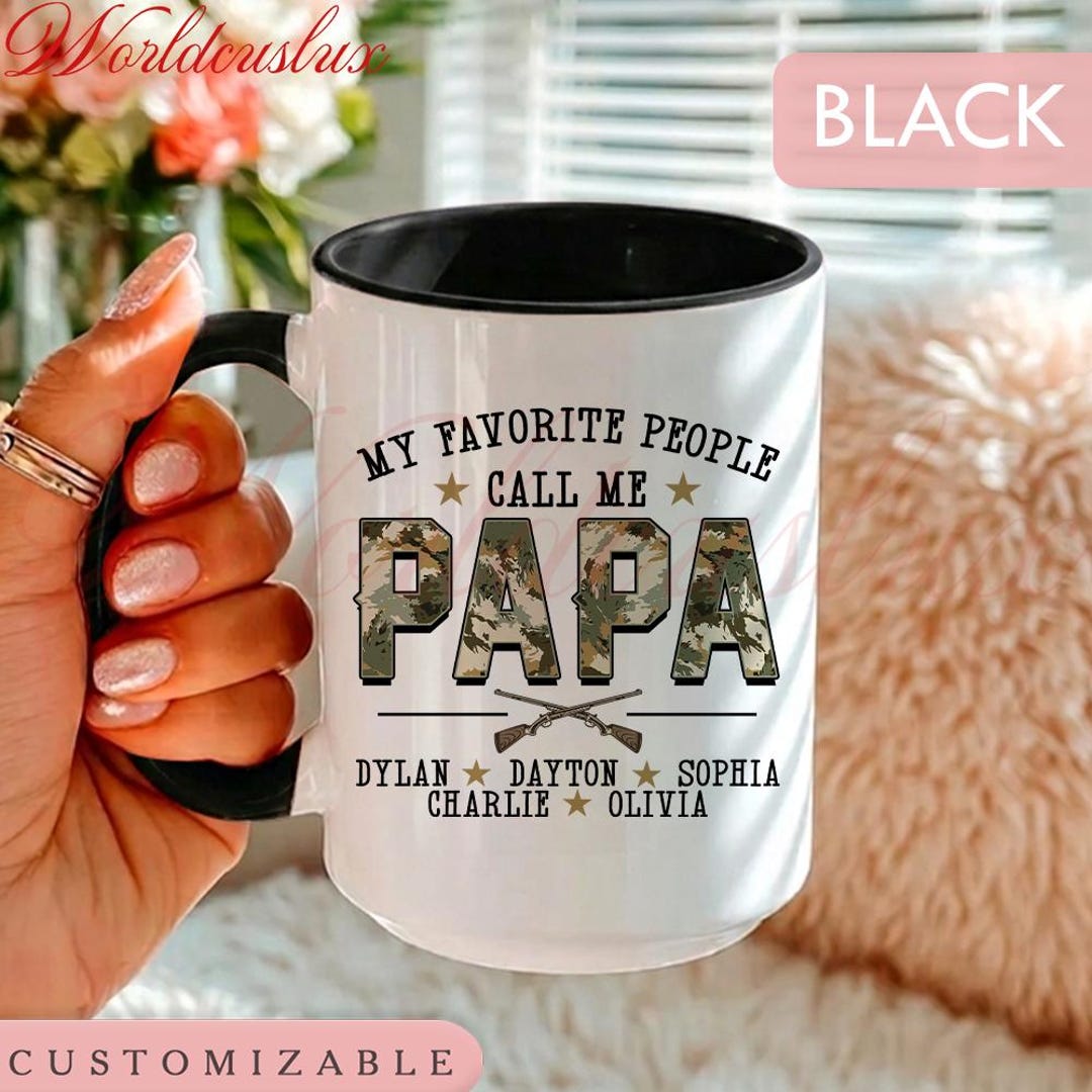 Personalized Papa Mug, Custom Kids Names, Gift for Papa, Family ...