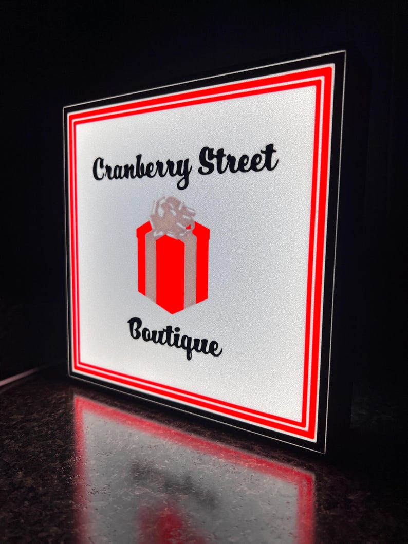 Custom 3D Printed LED Light Box Sign | Personalized Business Logo Sign ...
