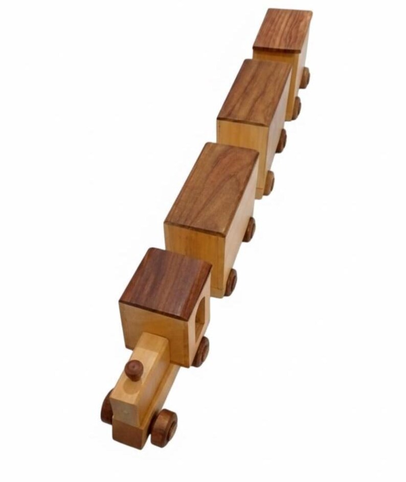 Handmade Wooden Toy Train – Natural Wood Engine & Coaches - Etsy