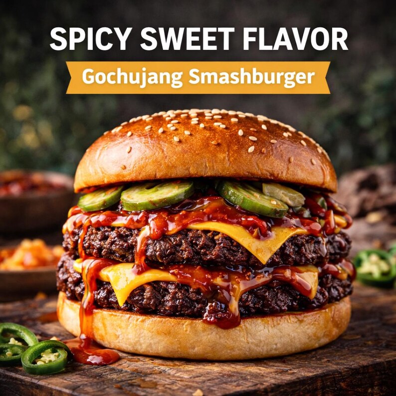 Swicy Smash Burger Recipe PDF – Digital Download, Gochujang Smashburger ...