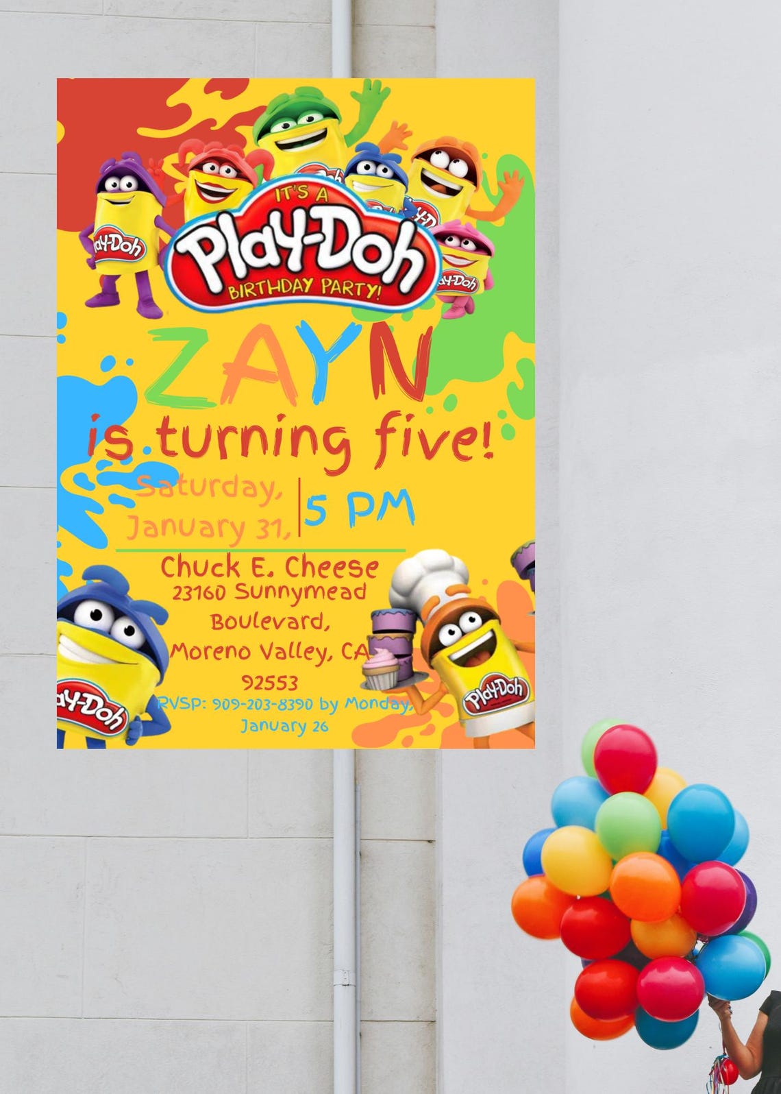 Play-doh Birthday Party Invitation | Personalized Kids Invite (digital ...