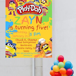 Play-doh Birthday Party Invitation | Personalized Kids Invite (digital ...