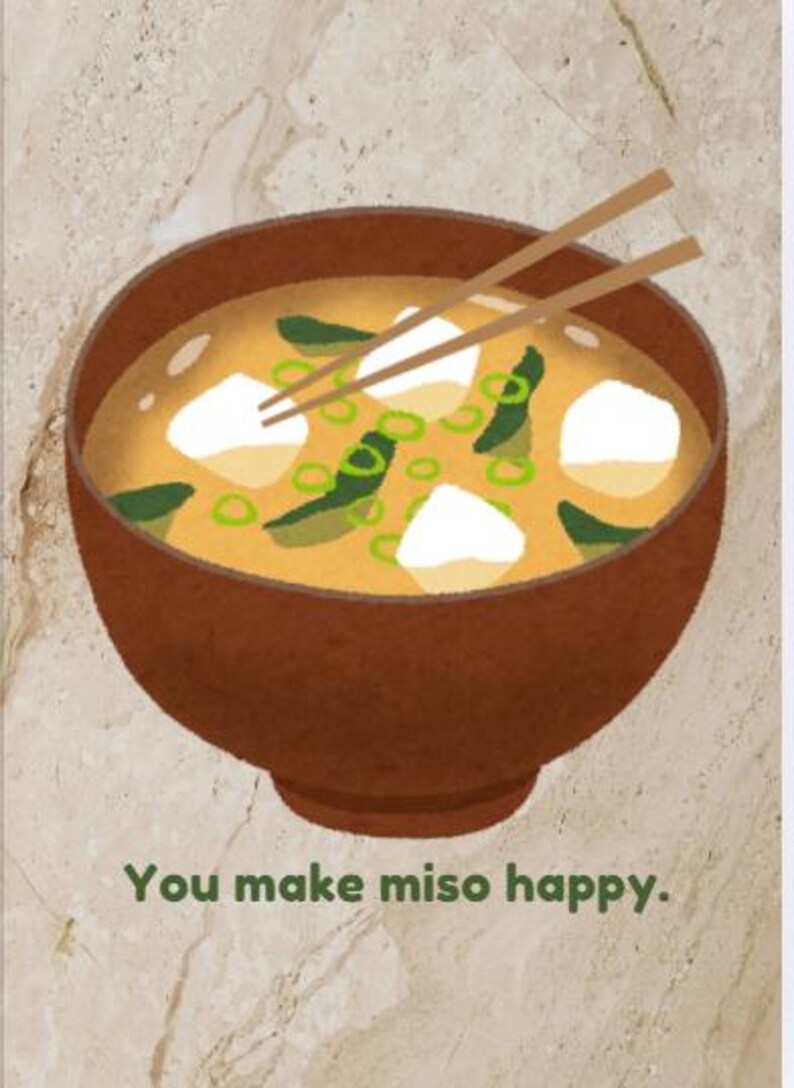 Miso Happy Valentine's Day Card, Pun Greeting Card (digital Download ...