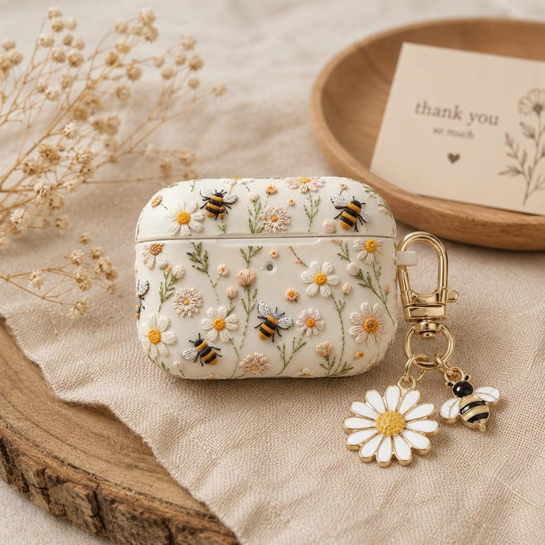 Daisy Bee Airpods Case, Cute Floral Airpods Gen 1 2 3 4 Pro Case ...