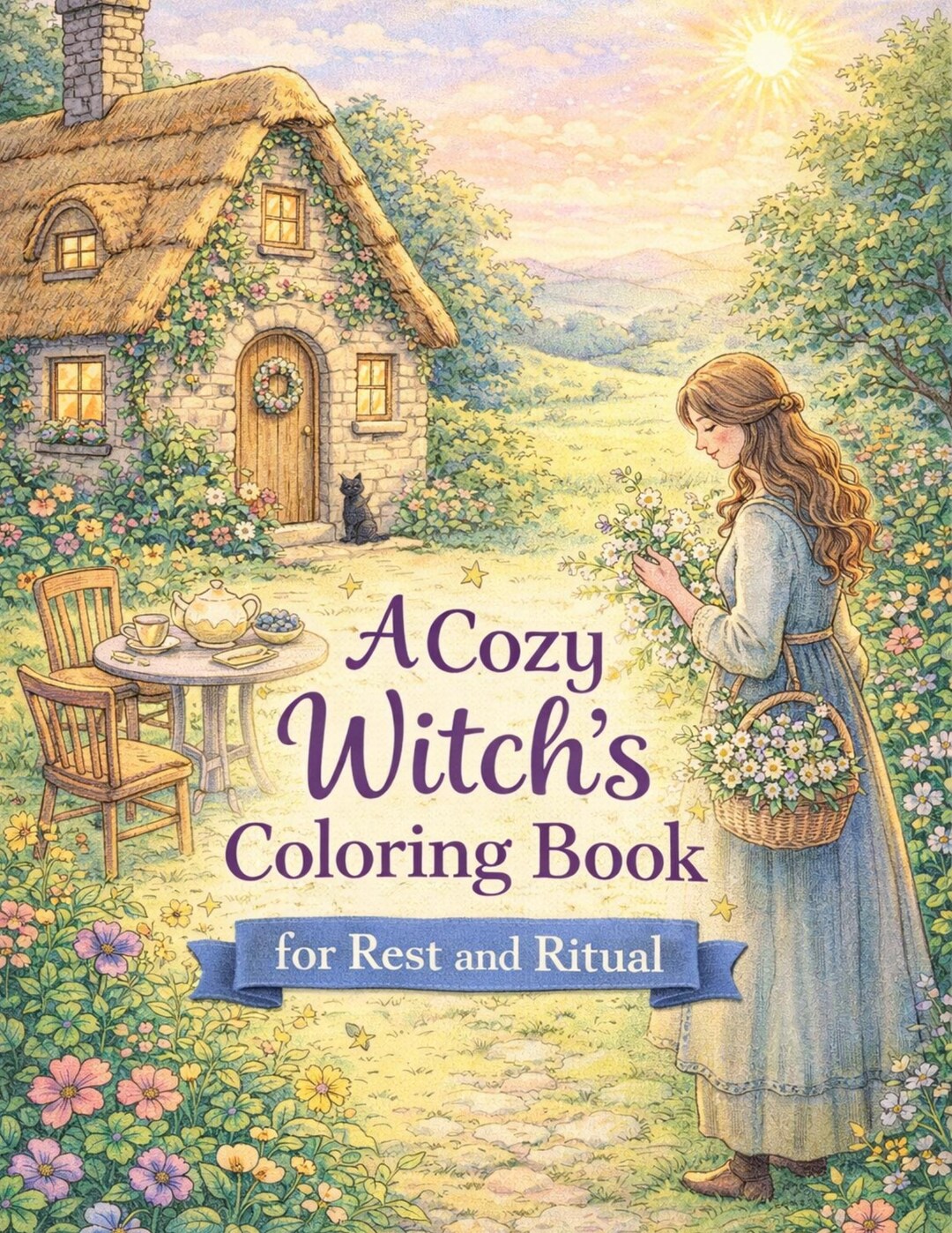 A Cozy Witch's Coloring Book for Rest and Ritual-printable Adult ...
