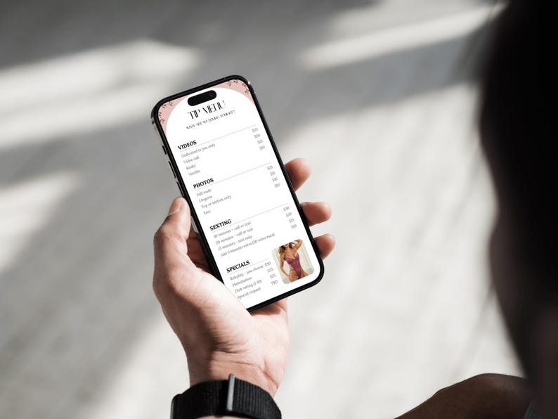Simple Onlyfans Tip Menu Template, Modern and Minimalistic Design - Etsy UK