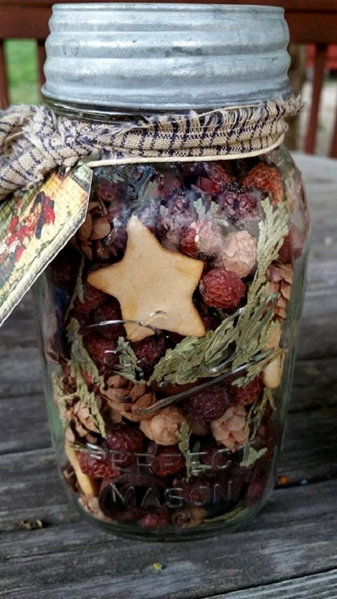 Primitive Rose Hip Potpourri in Rustic Mason Quart Jar - Etsy