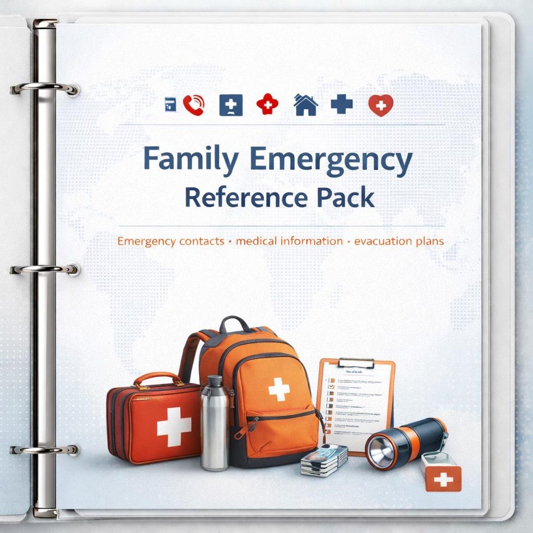 Family Emergency Reference Pack | Printable Contacts, Medical Info ...