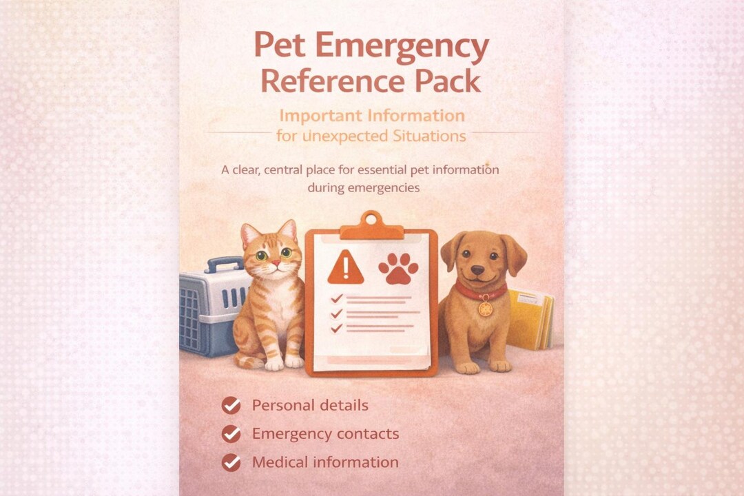 Pet Emergency Information Pack | Vet Contacts, Medical Records (digital ...
