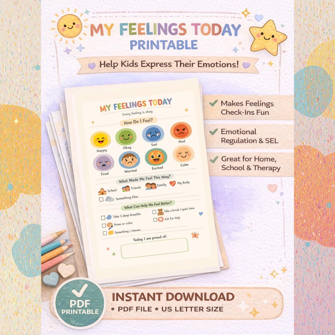 Kids Mood Tracker | Printable Feelings Chart for Emotional Learning ...