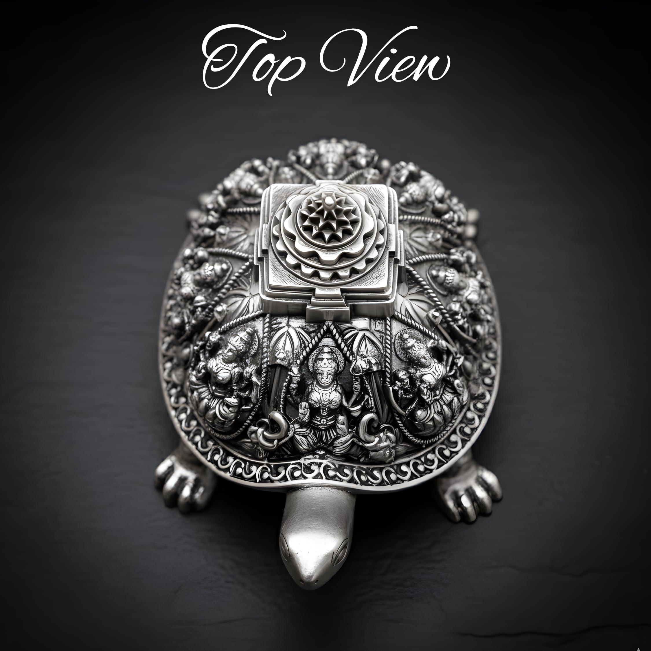 Ashta Lakshmi Tortoise 4.75 Inch With Shree Yantra | 999 Silver Plated ...