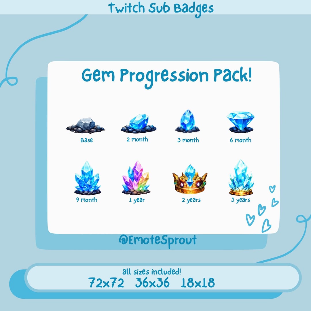 Gem Progression Sub Badges for Twitch, Youtube, Discord - Etsy