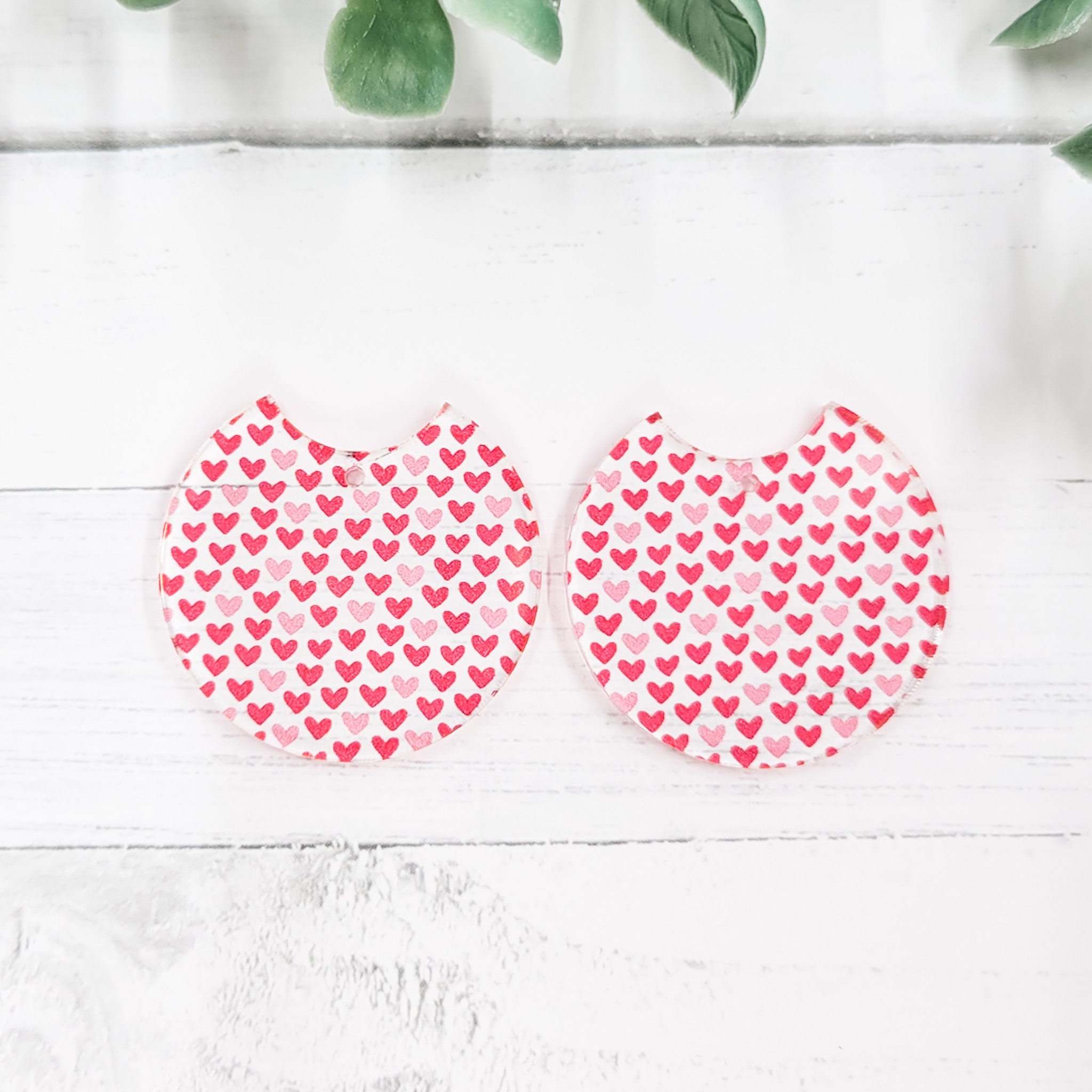 Micro Hearts Semi Circle Clear Acrylic Earring Blanks - Etsy