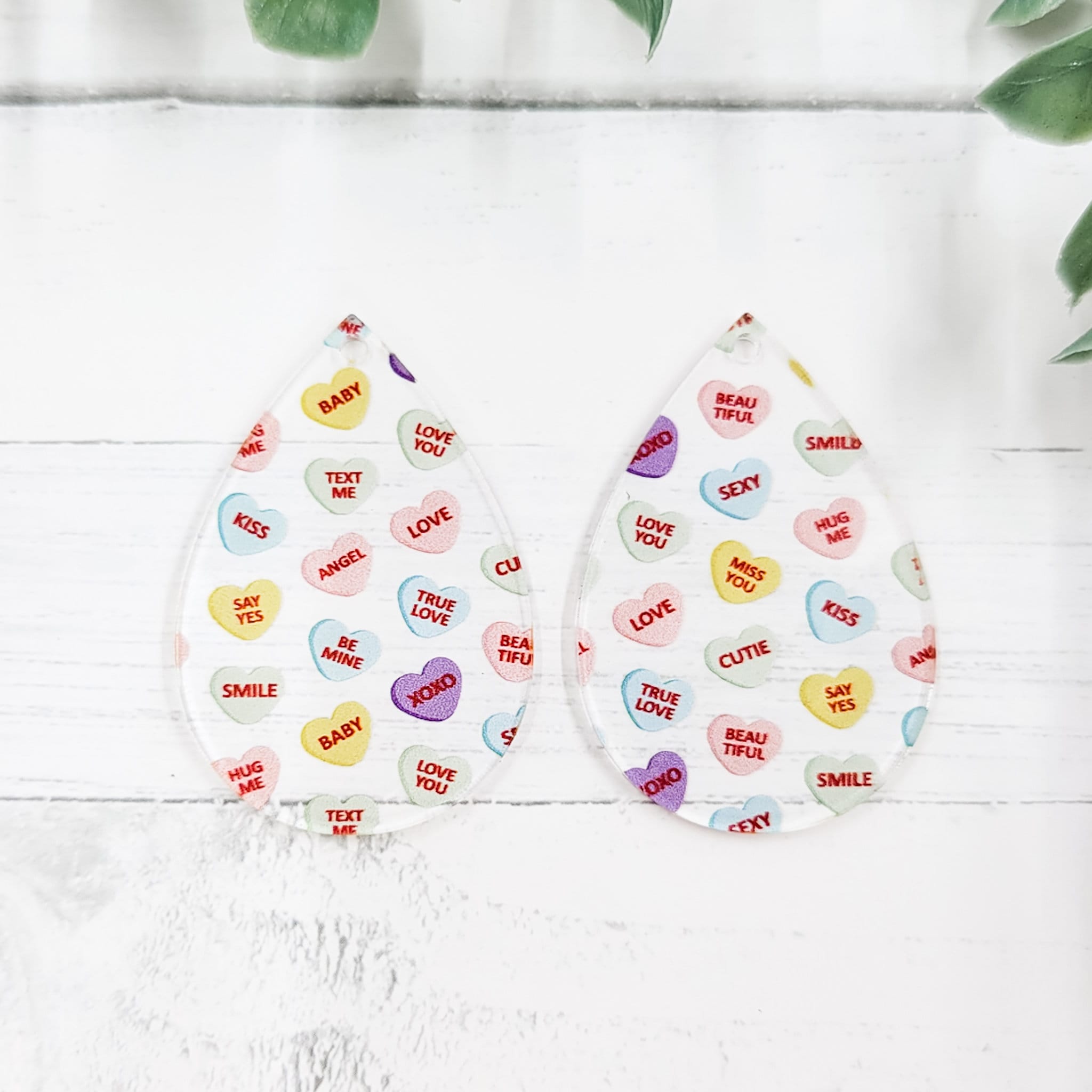 Candy Heart Clear Acrylic Teardrop Earring Blanks Jewelry - Etsy
