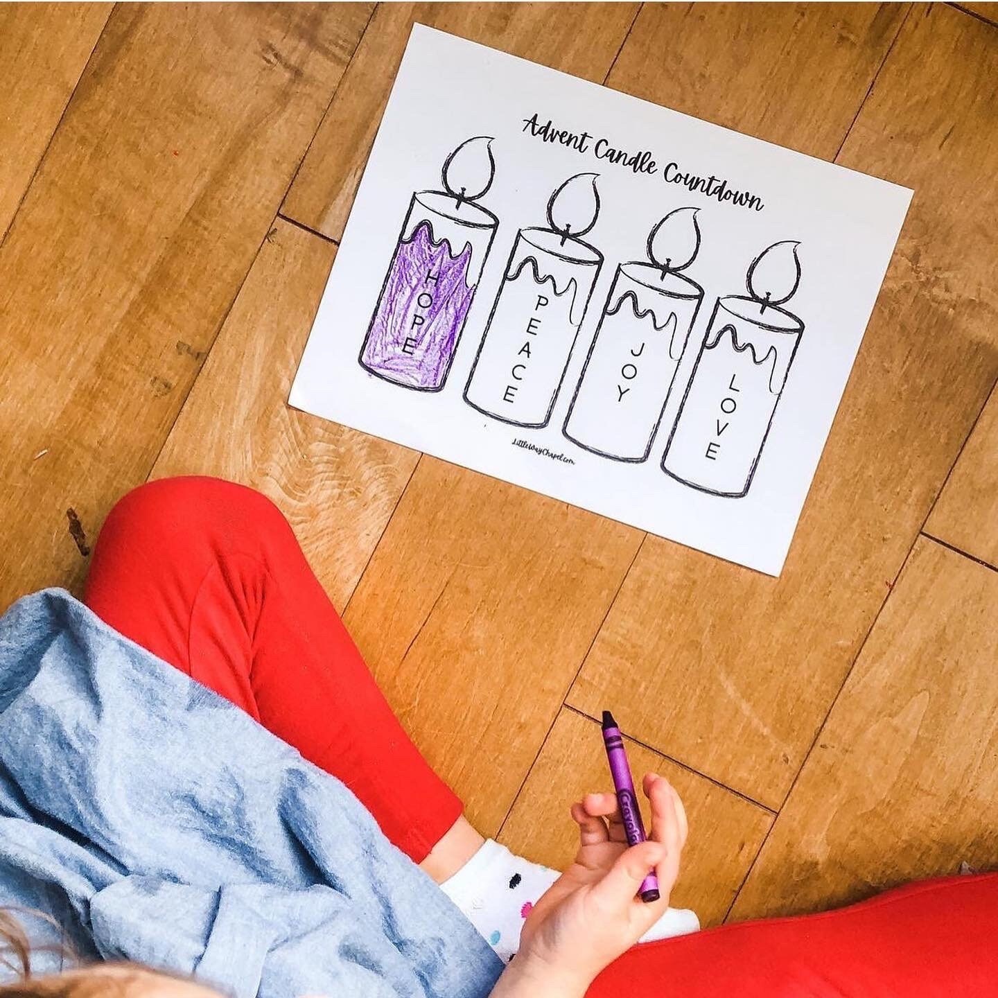 Advent Candle Countdown Coloring - Etsy