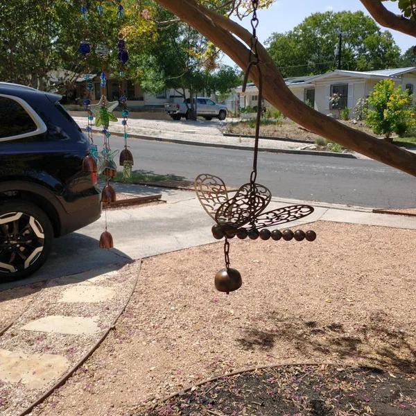 Hanging Dragonfly With Bell Ornament, Yard Art, Garden Decor, Gifts for ...