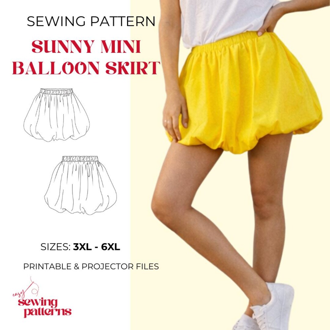 Sunny Balloon Mini Skirt Sewing Pattern | Bubble Skirt PDF (a4/a0 ...