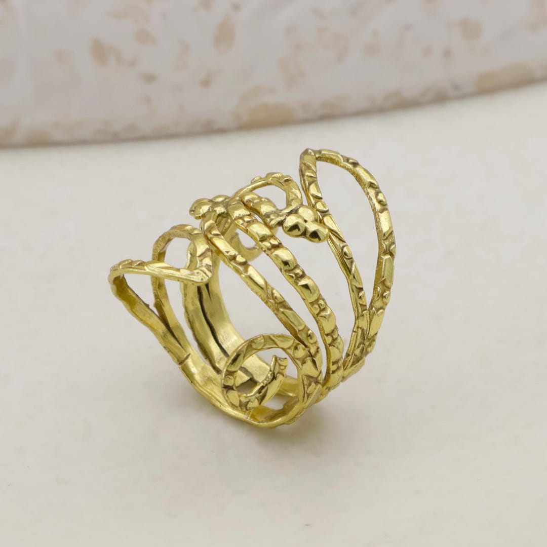 Handmade Brass Open Wrap Ring – Boho Artisan Jewelry - Etsy