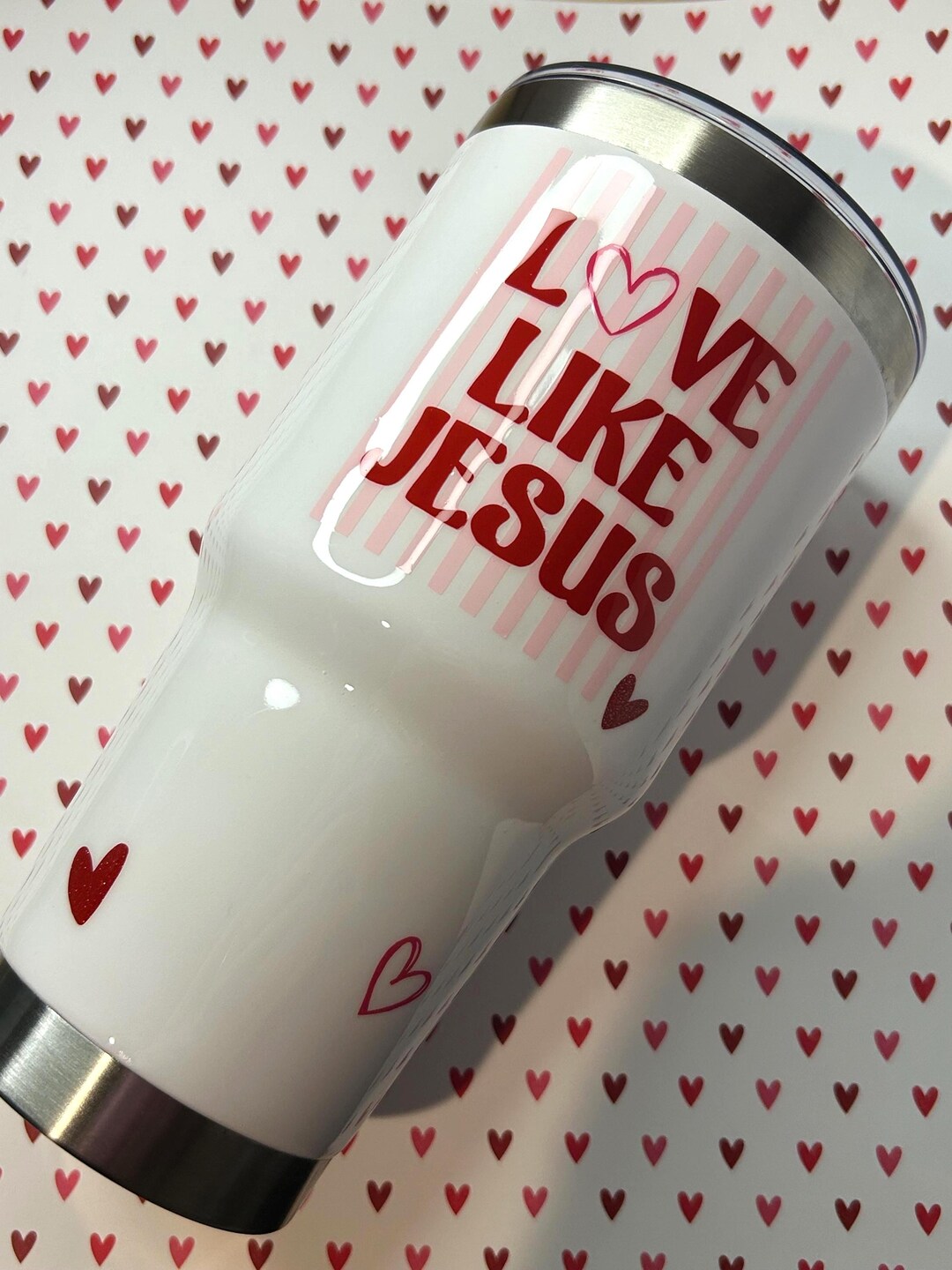 30 Oz Custom Tumbler- Christian, Valentine’s Day Gift, Love Like Jesus ...