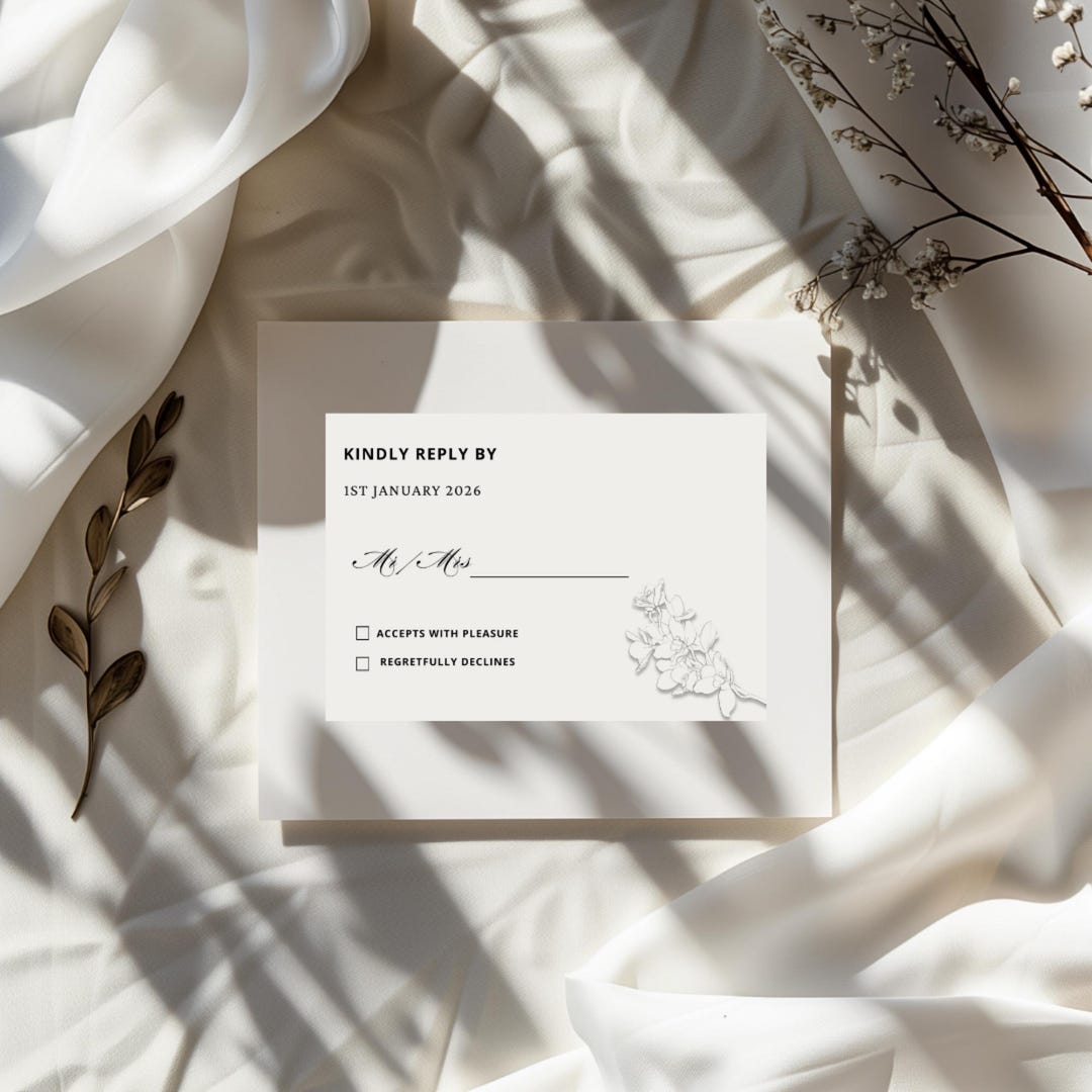 Editable RSVP Card Template | Wedding Canva Design | Printable Response ...