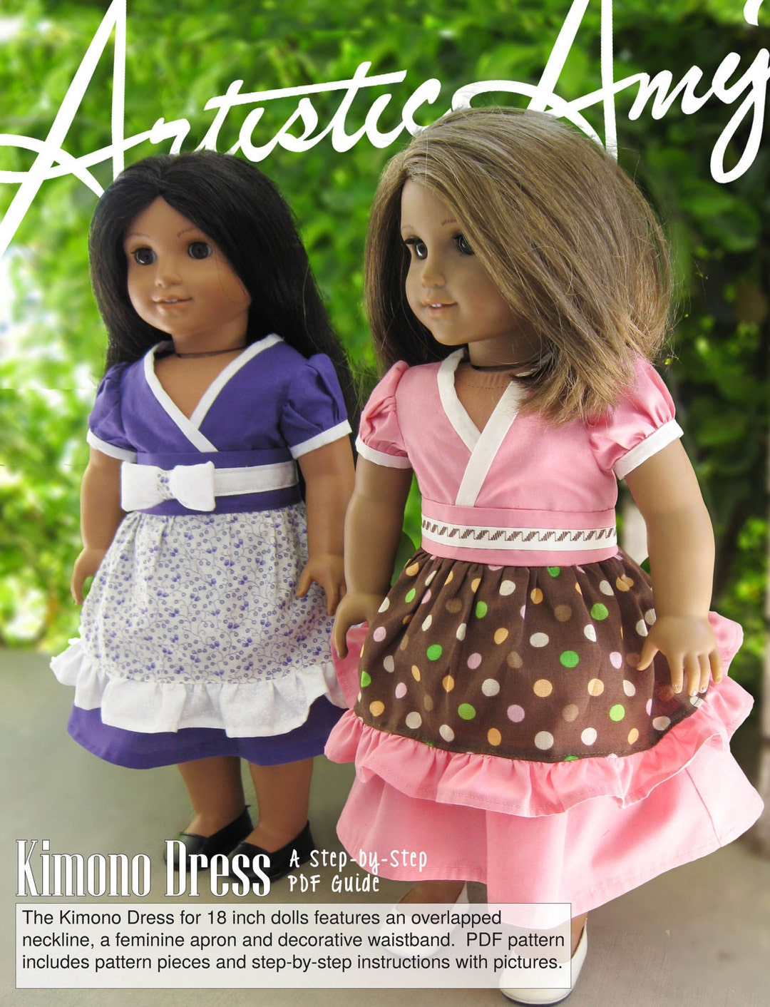 Kimono Dress: PDF Sewing Pattern for 18 Inch Doll like American Girl ...