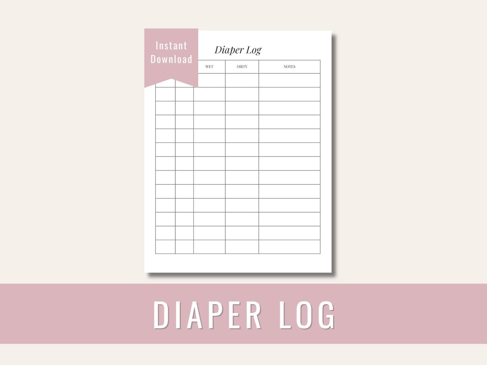 Baby Diaper Log Printable | Newborn Tracker (digital Download) - Etsy