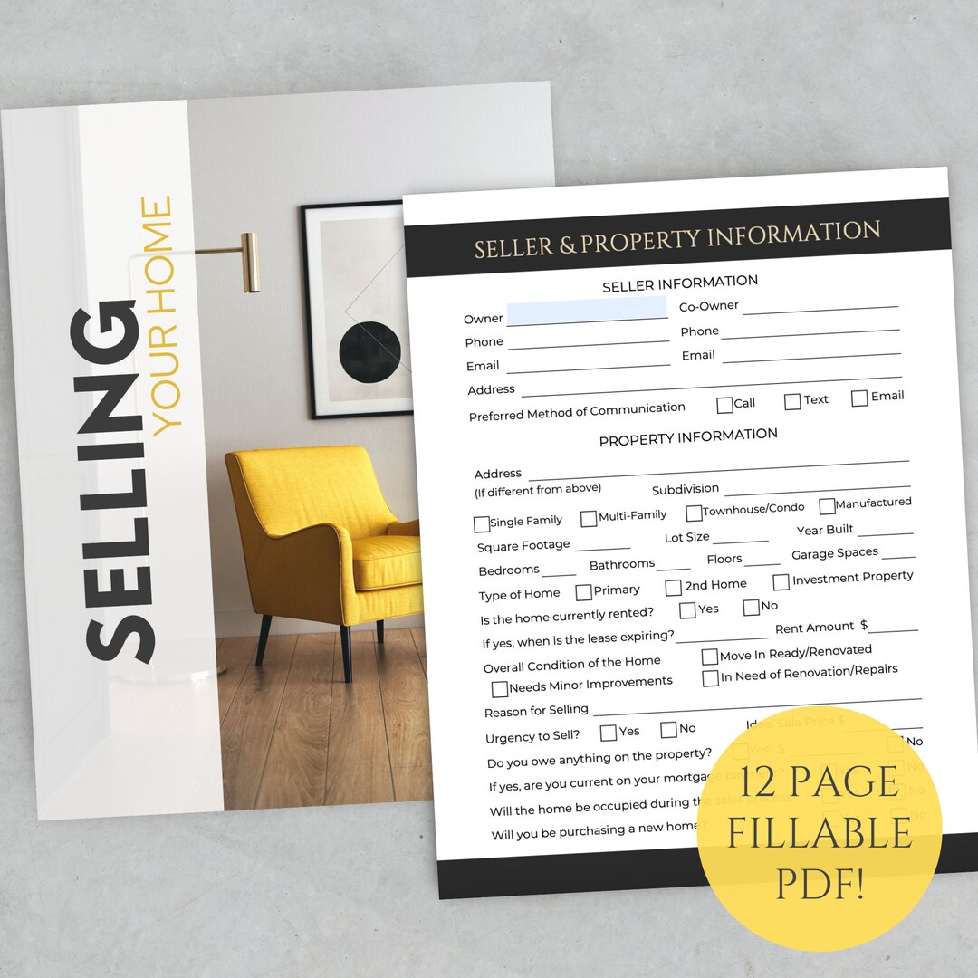 Sellers Prelisting Questionnaire, Realtors New Client Questionnaire ...