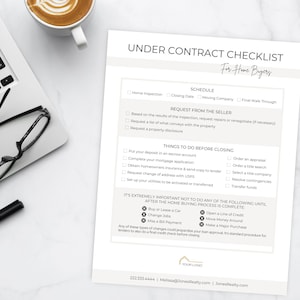 Buyer Under Contract Checklist, Contract to Close Real Estate ...