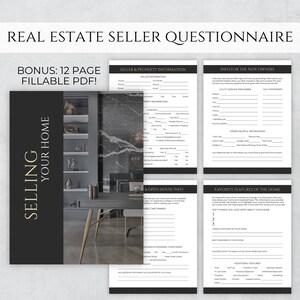 Seller Questionnaire Real Estate Template, Sellers Prelisting Packet ...