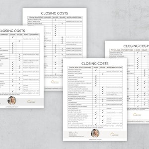 Closing Costs Sheet, Real Estate Closing Cost Breakdown: Who Pays What ...