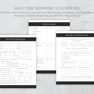Real Estate Buyers Workbook, Home Buyer Questionnaire, Realtor Buyer ...