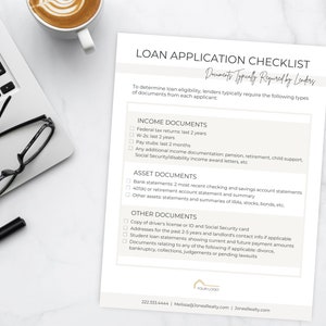 Loan Document Checklist, Mortgage Flyer, Real Estate Buyer Checklist, Editable Loan Officer ...