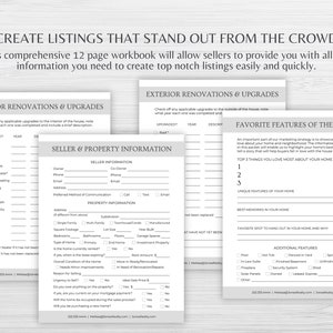 Real Estate Seller Questionnaire Pre-listing Workbook PDF & - Etsy