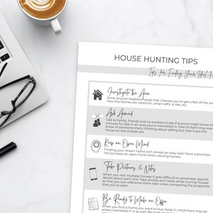 Real Estate Buyer Tips: House Hunting Tips Flyer PDF and Editable Canva ...