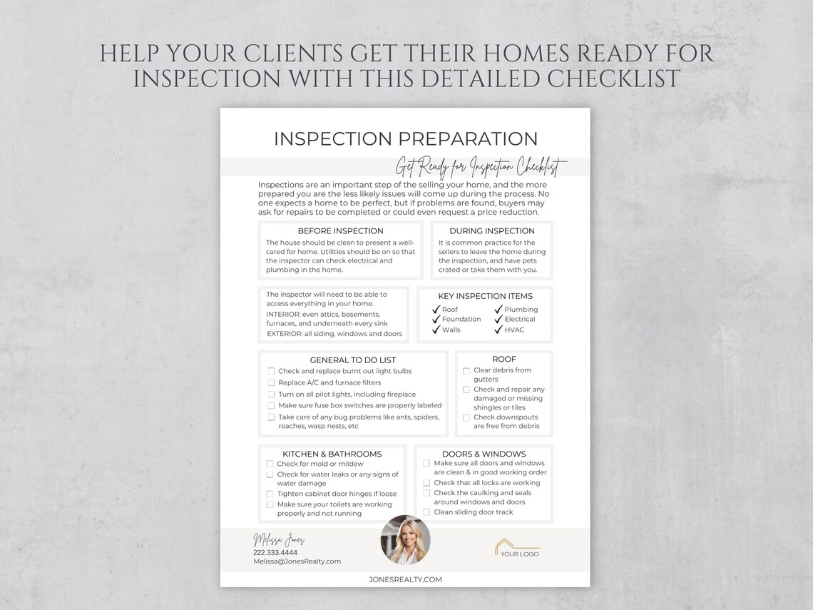 Inspection Checklist, Real Estate Seller Checklist, Home Inspection ...