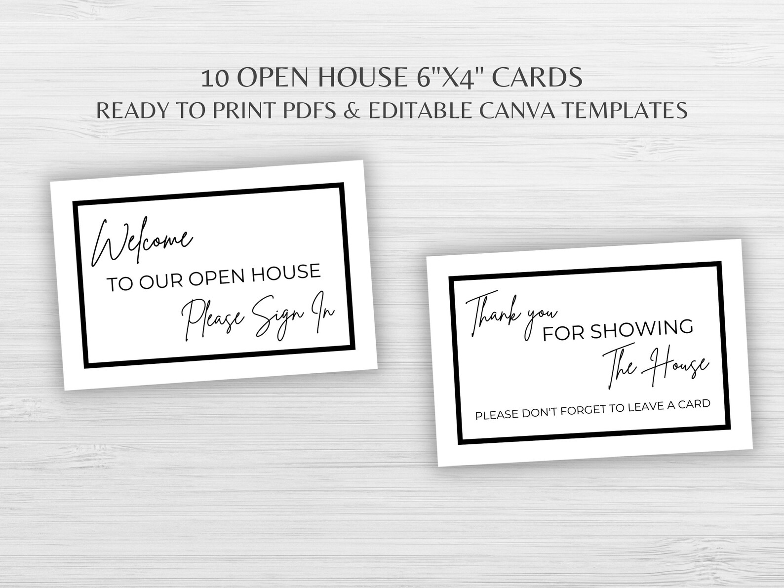 Open House Sign in Card Set of 10 Printables Size 6x4 PDF - Etsy