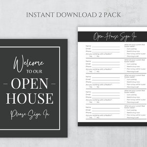 Open House Sign in Sheet & Real Estate Sign, Realtor Open House Forms ...
