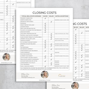 Closing Costs Sheet, Real Estate Closing Cost Breakdown: Who Pays What ...