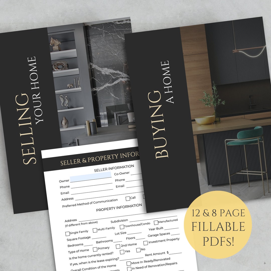 Real Estate Buyer & Seller Intake Form Bundle, Buyer Questionnaire and ...