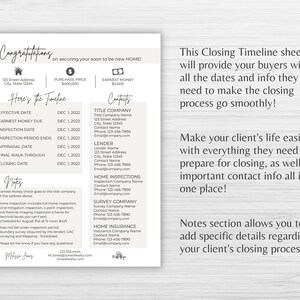 Under Contract Timeline for Real Estate, Buyer Closing Timeline Flyer ...