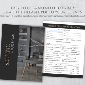 Seller Questionnaire Real Estate Template, Sellers Prelisting Packet ...