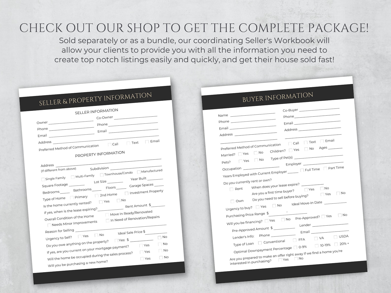 Real Estate Buyers Workbook, Home Buyer Questionnaire, Realtor Buyer ...
