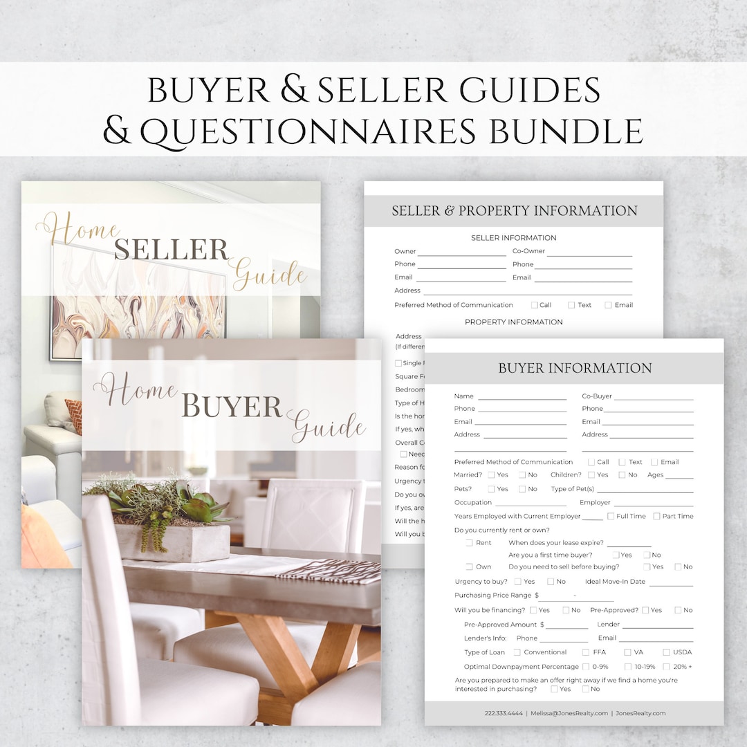 Seller Guide and Buyer Guide Bundle, Buyer Presentation and Listing ...