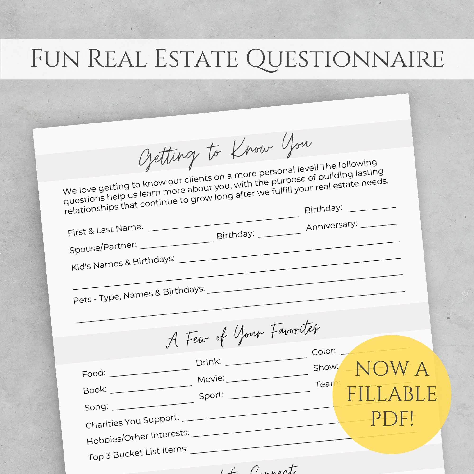 Fun Questionnaire Template