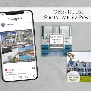 Open House Real Estate Posts Editable Instagram Template for - Etsy