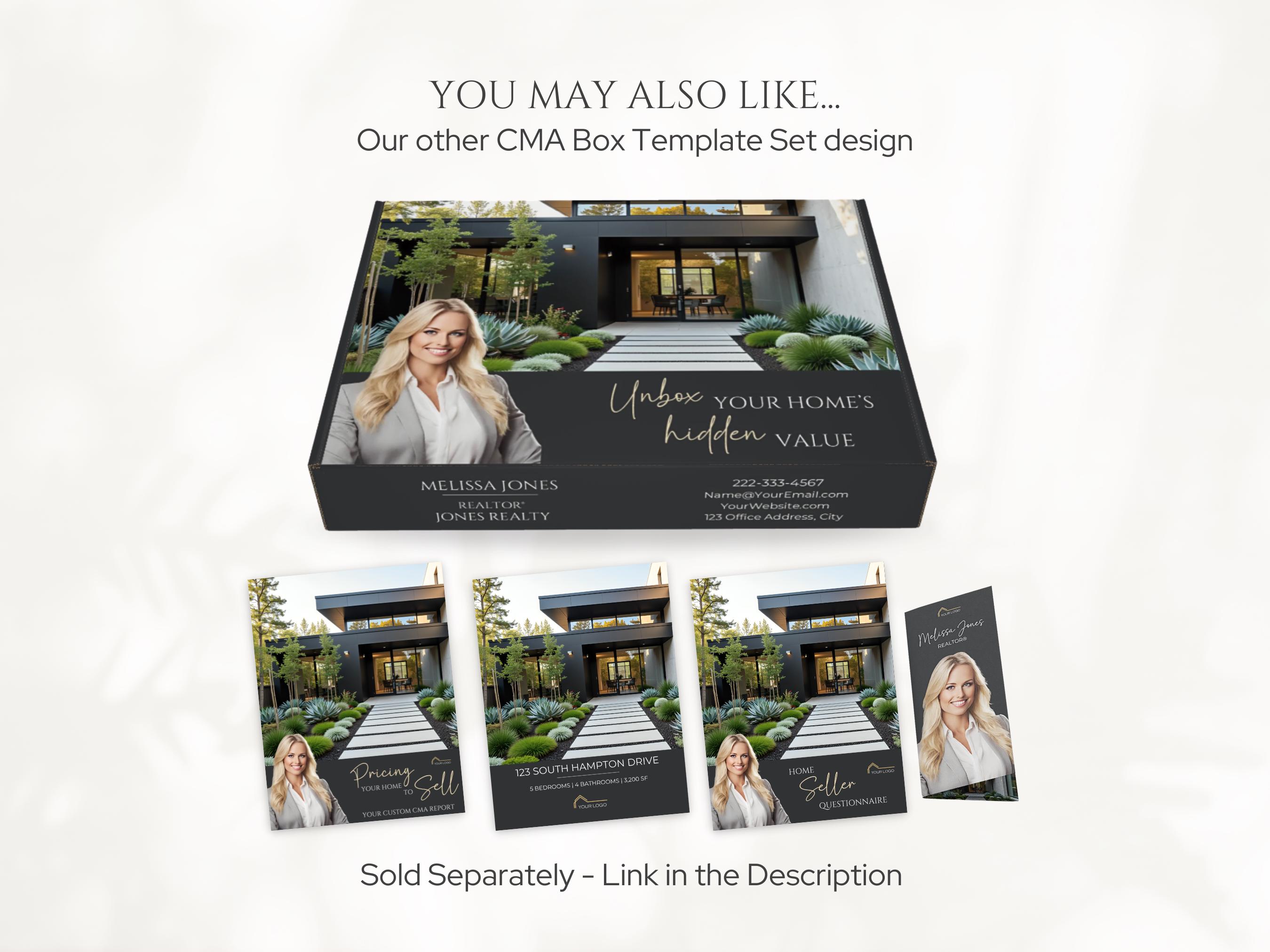 CMA Box Set, Real Estate Box Templates Kit, Listing Presentation Box ...