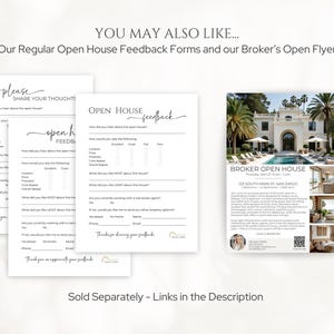 Brokers Open House Feedback Form, Agent Open House Sheet, Brokers Open ...