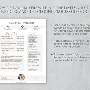 Under Contract Timeline, Real Estate Homebuyer Closing Timeline Flyer ...