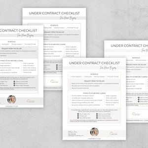 Buyer Under Contract Checklist, Contract to Close Real Estate ...